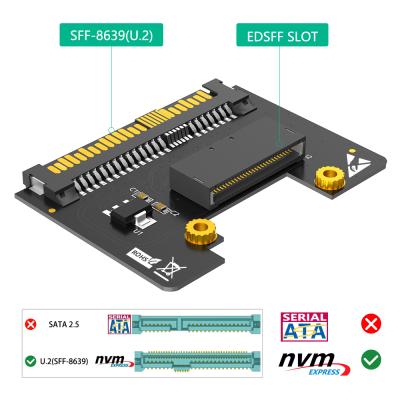 Cina U.2 a EDSFF E1.S Adapter 13x7x1cm per NVMe SSD Data Center in vendita