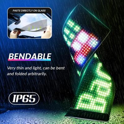 China Scrolling Huge Bright Advertising LED Signs, 23.4''x4.7'' Flexible Custom USB 5V Bluetooth APP Control Text Pattern Animation Programmble LED Sign for Car Store Home Office Bar Hotel and school for sale