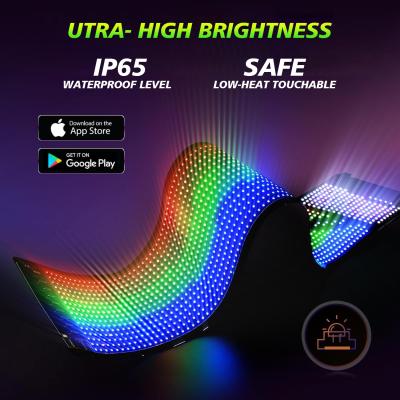 China Scrolling Huge Bright Advertising LED Signs, 23.4''x4.7'' Flexible Custom USB 5V Bluetooth APP Control Text Pattern Animation Programmble LED Sign for Car Store Home Office Bar Hotel and school for sale