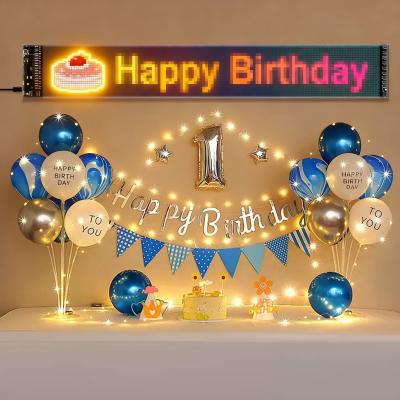 China Scrolling Huge Bright Advertising LED Signs, 23.4''x4.7'' Flexible Custom USB 5V Bluetooth APP Control Text Pattern Animation Programmble LED Sign for Car Store Home Office Bar Hotel and school for sale