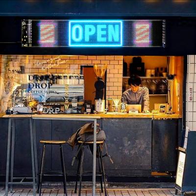 China Scrolling Huge Bright Advertising LED Signs, 23.4''x4.7'' Flexible Custom USB 5V Bluetooth APP Control Text Pattern Animation Programmble LED Sign for Car Store Home Office Bar Hotel and school for sale