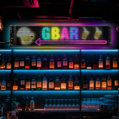 China Scrolling Huge Bright Advertising LED Signs, 23.4''x4.7'' Flexible Custom USB 5V Bluetooth APP Control Text Pattern Animation Programmble LED Sign for Car Store Home Office Bar Hotel and school for sale
