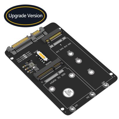 China 2 in 1 Combine M.2 NGFF Key B & MSATA SSD to SATA3 Adapter for sale