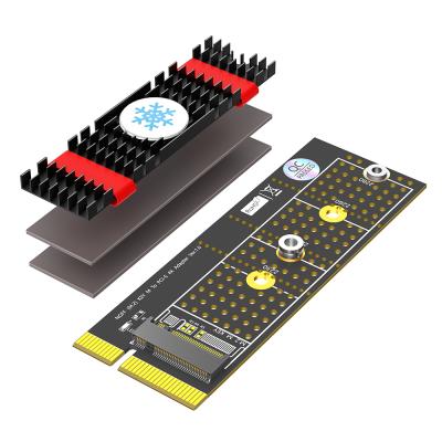 China NGFF M.2 NVMe SSD to PCI-E Adapter with Heatsink for High Speed Data Transmission and Vertical Installation for sale