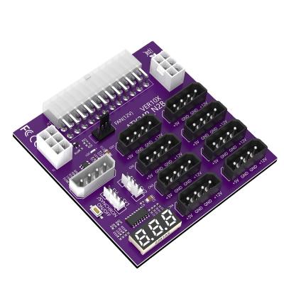 China Upgrade Version ATX Power Supply Breakout Board with 4 Pin and 6Pin Power Connector 5V/12V Output and LED Voltage Display for CHIA Mining for sale