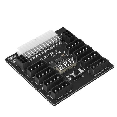 China Upgrade Version ATX Power Supply Breakout Board with 4 Pin and 6Pin Power Connector and LED Voltage Display for CHIA Mining for sale
