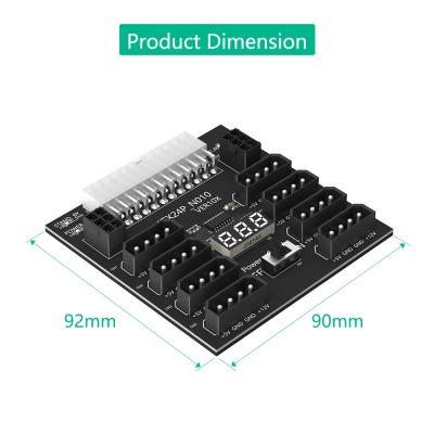China Upgrade Version ATX Power Supply Breakout Board with 1200W Power Support Digital Temperature and LED Voltage Display for Mining for sale