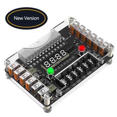 China New Version ATX Power Supply Breakout Board with Acrylic Case Kit Featuring 3.3V, 5V, 12V, -12V Output and 12 Ports USB 2.0 Hub with 3A Maximum for sale