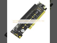 Dual NVMe PCIe 4.0 Adapter for M.2 SSD, 18x9cm, 1 Year Warranty