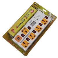 China 6 outlet Universal Type Extension Socket With On/Off Switch, USB for sale