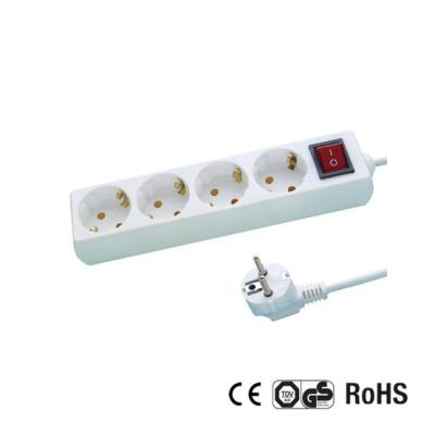 China Germany Type Extension Socket With 1.5m Wire, With Switch CE/GS Certificate for sale