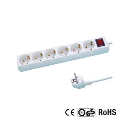 China Germany Type Extension Socket With 1.5m Wire, With Switch CE/GS Certificate for sale
