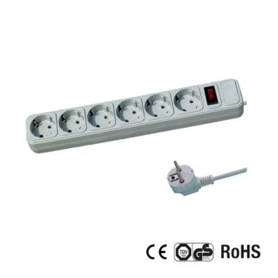 China Germany Type Extension Socket With 1.5m Wire, With Switch CE/GS Certificate for sale