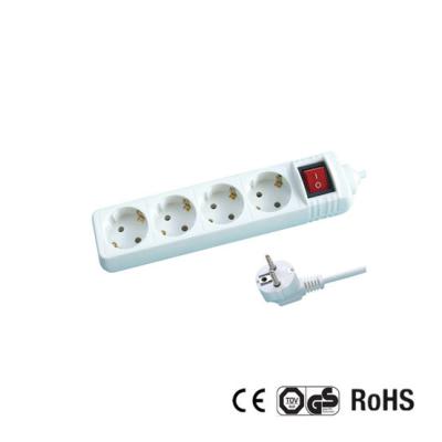 China Germany Type Extension Socket With 1.5m Wire, With Switch CE/GS Certificate for sale