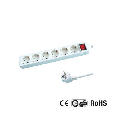 China Germany Type Extension Socket With 1.5m Wire, With Switch CE/GS Certificate for sale