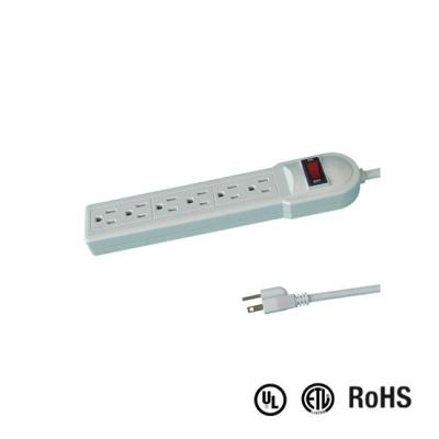 UL and CUL Tested Power Strip 1.5ft 3*14AWG Cord with Switch, Surge Protector
