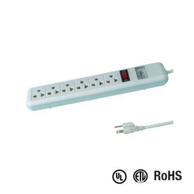 UL and CUL Tested Power Strip 1.5ft 3*14AWG Cord with Switch, Surge Protector
