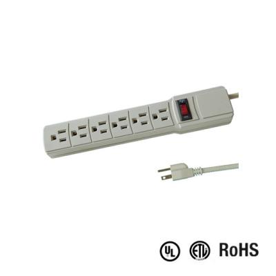 UL and CUL Tested Power Strip 1.5ft 3*14AWG Cord with Switch, Surge Protector