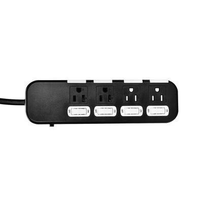 China 4 outlet Power Socket 1.5m Cord with on/off Switches, Surge Protector for sale