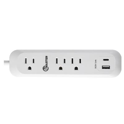 China 3 outlet Power Socket 1.5FT Cord, USB Surge Protector for sale