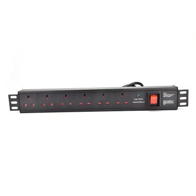 China 6 Way UK Type PDU Extension Socket With On/Off Switch, Surge for sale