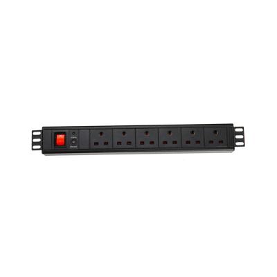 China 6 Way UK Type PDU Extension Socket With On/Off Switch, Surge for sale