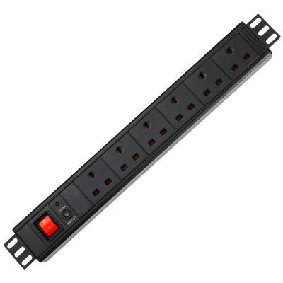 China 6 Way UK Type PDU Extension Socket With On/Off Switch, Overload Protector for sale
