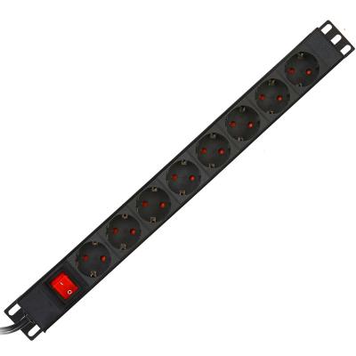 China 8 Way Germany Type PDU Extension Socket With On/Off Switch, Overload Protector for sale