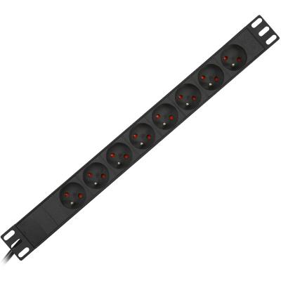 China 8 Way French Type PDU Extension Socket With On/Off Switch, Overload Protector for sale