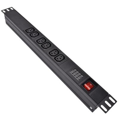 China 6 Way IEC Type PDU Extension Socket With On/Off Switch, Overload Protector for sale
