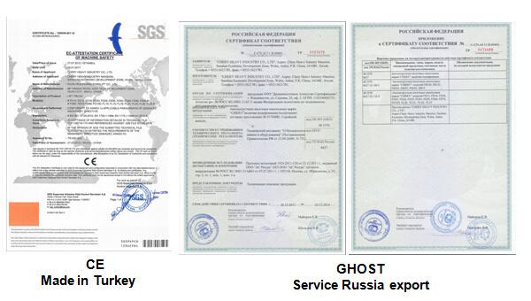 Forklift certifications including CE and GOST