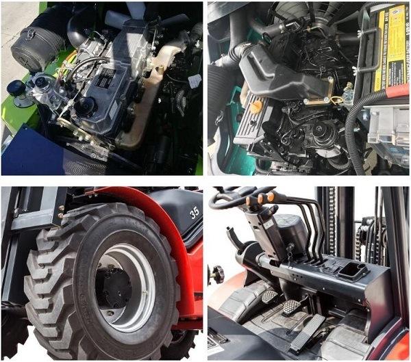 3.5ton 4WD rough terrain forklift in warehouse application