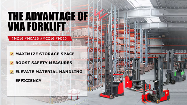 3 Ways Narrow Aisle Electric Stacker in warehouse operation