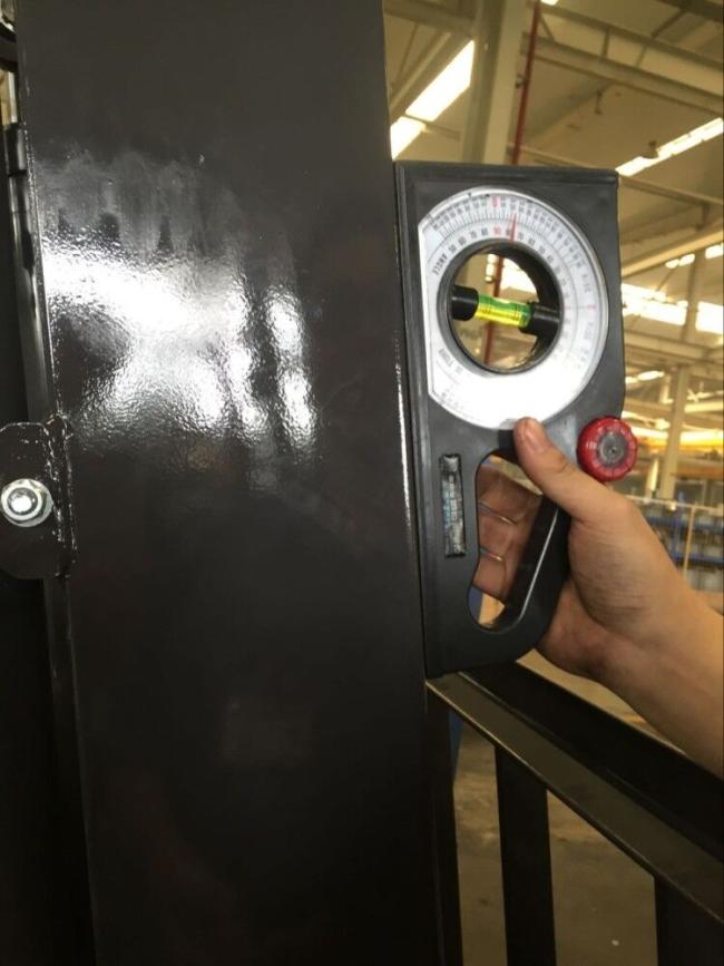 Tilt angle test for forklift quality control