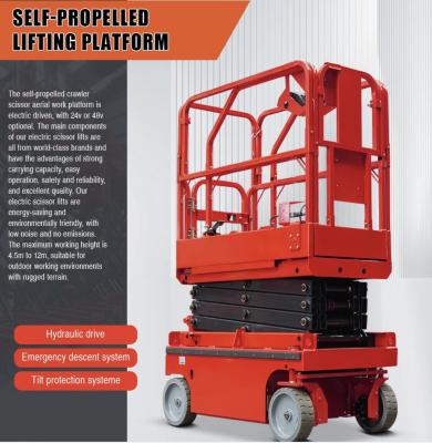 China 6m 8m 10m Self Propelled Electric Scissor Lift Aerial Working Platform 230kg Load for sale