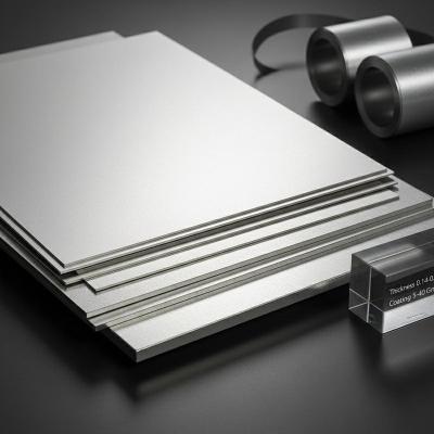 China Thickness 0.14mm to 0.50mm Tin Plated Steel Sheets Providing Tin Coating Weight 5 to 40 Gm2 for Enhanced Surface Protection for sale