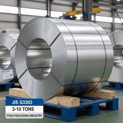 China Food Cans Tinplate Coil Coil Weight 3-10 Tons Standard JIS G3303 Strong Material Suitable for Food Packaging Industry for sale
