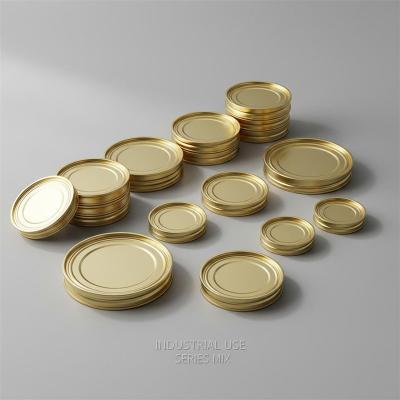 China Gold Tin Coating Tin Can Lid 202 300 307 401 603 Series Metal Lid Suitable for Industrial Packaging and Container Closure for sale