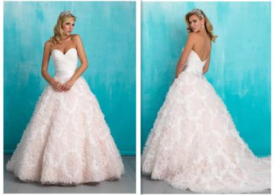 China Sweetheart Neckline Ball Gown Style Wedding Dresses Beaded Ruffled Floor Length for sale