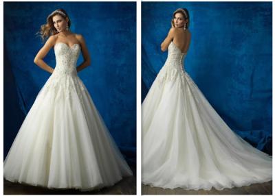 China Custom Elegance Ball Gown Style Wedding Dresses With Deep Sweetheart Neck Tail for sale