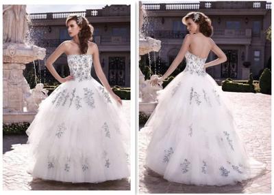 China Corset Strapless Ball Gown Style Wedding Dresses With Bling Fashionable for sale
