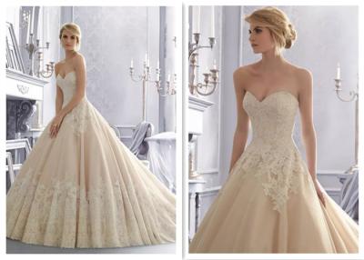 China Hand Embroidered Taffeta Ball Gown Style Wedding Dresses For Ladies And Woman for sale