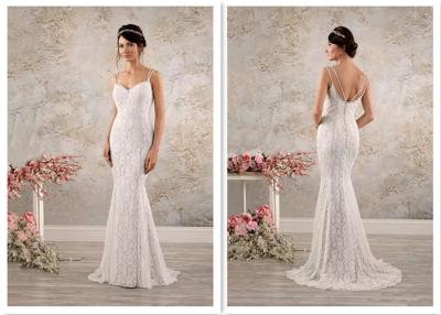 China Embroidery Decorative Fit And Flare Wedding Gown For Slim Girls And Woman for sale
