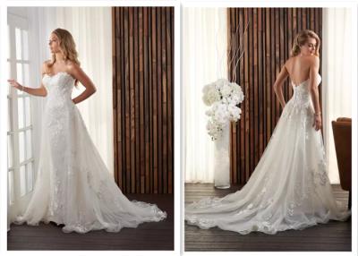 China Long Classic Satin A Line Wedding Dress / Ivory Bridesmaid Dressing Gowns for sale