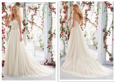 China A Line Wedding Dresses Sexy Spaghetti Straps Backless Summer Beach Bridal Gown for sale