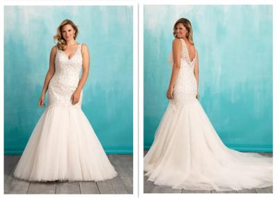 China Bottom Tulle Mermaid Prom Dresses , Oriental Backless Mermaid Wedding Dresses for sale