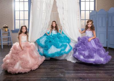China Beaded Rose Gold Flower Girl Dress , Tulle Modern Flower Girl Dresses for sale