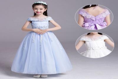 China Dance Navy Blue Flower Girl Dresses / Formal Vintage Flower Girl Dresses for sale