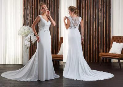 China Sexy White Lace Sheath Wedding Dress , Classic Sweetheart Sheath Wedding Dress for sale