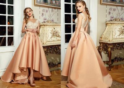 China Satin Celebrity Skirts Champagne Bridesmaid Dresses Long Diamond Decoration for sale